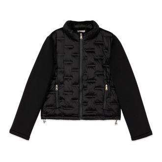 Oltre Leichte Steppjacke mit Neopren-&Auml;rmeln - - Jackets - Damen - Schwarzk - XS