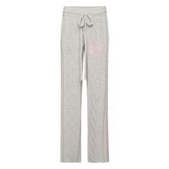 Philipp Plein Femme, Pantalons, Gris, Taille: 42 FR Knit Straight Joggers Signature