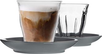 Duralex Picardie Nicht Übereinstimmende Kaffeetasse & Untertassen -Set - 200ml - Grau - 12pc