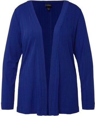 Ulla Popken Kurzjacke Slinkyjacke Rippstruktur Schalkragen offene Form