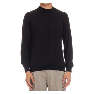 Barba Schwarzer Pullover aus feiner Wolle Lupetto - - Knitwear - Herren - Schwarzk - M