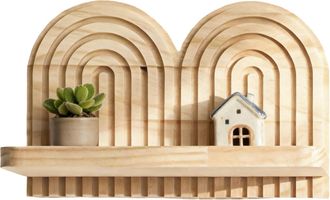 Generic Schwimmende Holzregale | Moderne Starke Dekorative Unterst&uuml;tzung - Boho Wandregal,F&uuml;r Fluren, Wohnzimmer, Studiozimmer, Schlafzimmer, Familie, Leben, 