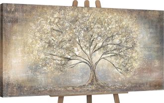 Yohji Yamamoto Art XXL Abstrakt Acryl Gemälde auf Leinwand Goldbaum handgemalt Wandbilder Wohnzimmer Kinderzimmer Büro moderne Design Bilder Fengshu echte Kunst 100x