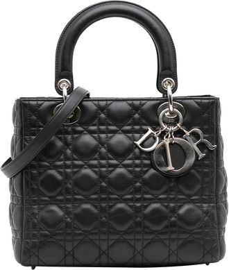 Dior Hobo Bags - Medium Lambskin Cannage Lady Dior - Gr. unisize - in Schwarz - f&uuml;r Damen