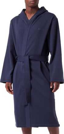 BOSS Herren Morgenmantel Loungewear Homewear French Terry Robe, Farbe:Blau, Größe:S, Artikel:-402 dark blue