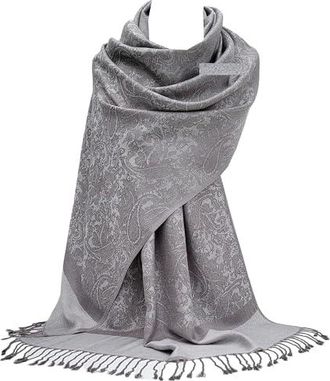 GFM &Eacute;charpe douce de style pashmina avec motifs floraux et cachemire en relief (P093), L