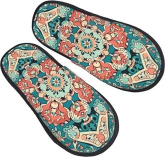 Generic Slippers Motif Symétrique Épais Pantoufles Portative Pantoufles En Coton Pour La Maison Chambre DIntérieur L