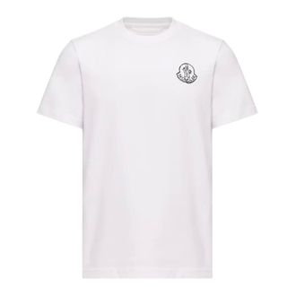 Moncler T-shirt en jersey de coton avec &eacute;cusson logo - Homme - Tops - Blanc - Taille: 2XL