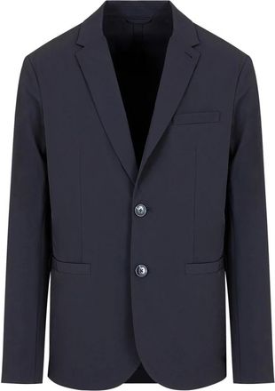 A|X Armani Exchange Homme, Vestes, Bleu, Taille: 2XS Blazer en Twill de Lin Bleu