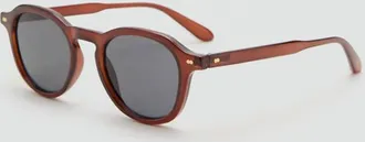 Mango Lunettes de soleil monture semi-transparente marron - Homme - Taille unique - MANGO MAN