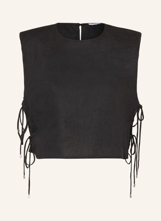 Mrs & Hugs Mrs & Hugs Cropped-Shirt Aus Leinen schwarz