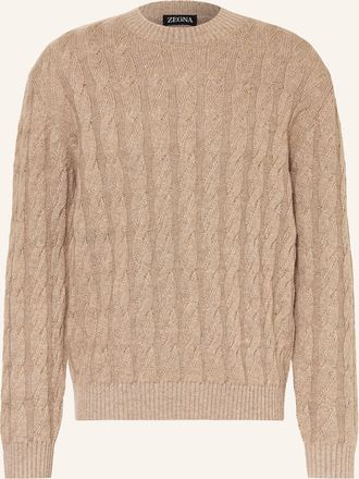 Ermenegildo Zegna Zegna Pullover Mit Cashmere Und Leinen beige