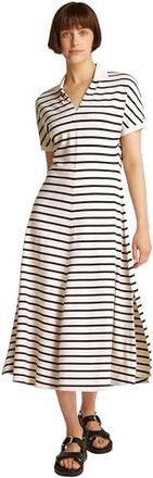 Tommy Hilfiger Robe Polo Femme Lyocell Midi, Multicolore (Calico/Dark Night Navy STP), M