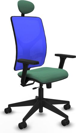 Piqueras y Crespo Stuhl f&uuml;r &Uuml;berwachungs- und Kontrollkabinen mit 3D-Armlehnen, h&ouml;henverstellbarer Lendenwirbelst&uuml;tze und festem Kopfteil, ausgestattet mit Syncro/Trasl