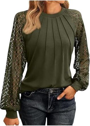 Generic Blouse Femme Chic Et Élégant,Haut,Pull Femme Chic Et Elegant,Ensemble Manche Longue Dentelle,Tee Shirt Grande Taille,Tunique Cérémonie De Mariage Top 