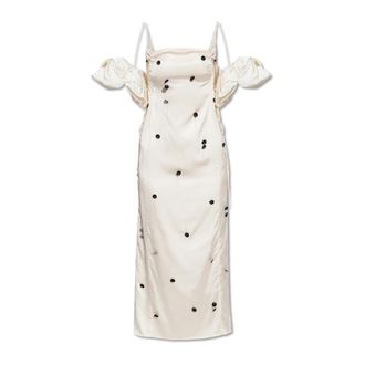 Jacquemus Chouchou Kleid mit abnehmbaren &Auml;rmeln - - Dresses - Damen - Beige - XS