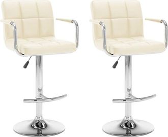 vidaXL Barhocker 2 Stk. Creme Kunstleder Vidaxl