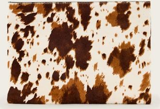 AllSaints Bettina - Clutch aus Rindsleder in Cremewei&szlig;-Bunt