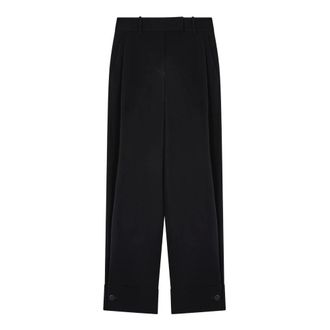 Giorgio Armani Femme, Pantalons, Noir, Taille: 36 FR Pantalon en Cady de Soie avec Plis