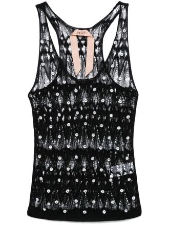 N°21 haut en maille à détails de coutures - Noir