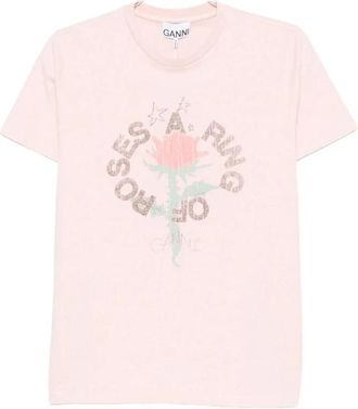 Ganni Femme, Tops, Rose, Taille: 38 FR T-shirt avec Rose