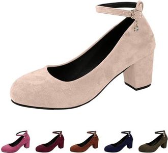 Generic Chaussures décontractées élégantes pour femme avec talon épais, idéales pour les tenues quotidiennes et à associer avec un denim, avec design à enfile