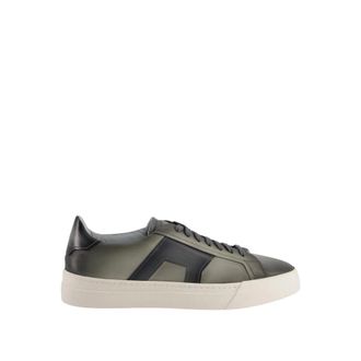 Santoni Logo Almond-Toe Low-Top Sneakers - - Shoes - Herren - Gr&uuml;n - 45 EU