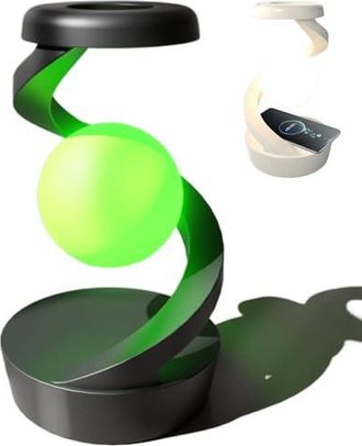 Generic Lumi&egrave;re &Agrave; Bille en L&eacute;vitation avec Chargeur Sans Fil, 360 &deg; Flottante Et Tournure Dans Lair Librement avec Lampe de Lune 3D, Lumi&egrave;re Nocturne Rgb, Des