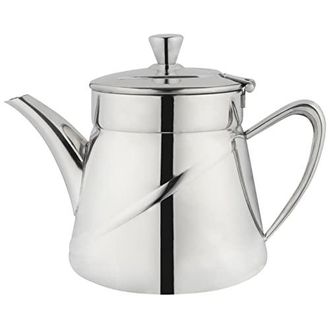 Café Olé Arabica Teekanne, 48oz, 1,4 Liter, 18/10 Edelstahl, Cool Touch Griff und Knopf, Spiegelpoliert, ABT-048