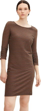 Tom Tailor Damen Kleid mit Streifen 1033612, 30606 - Grey Amber Structure Stripe, XS