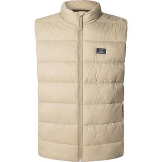 Pepe Jeans London Herren Puffer Gillet Jacke, Braun (Steinbeige), Large