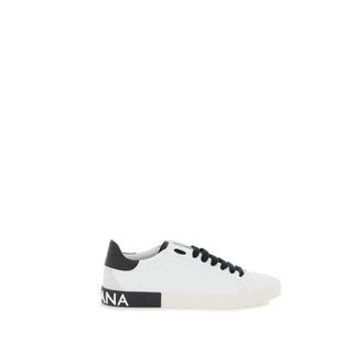 Dolce & Gabbana Baskets Basses en Cuir avec D&eacute;tail Logo - Homme - Chaussures - Blanc - Taille: 40 EU