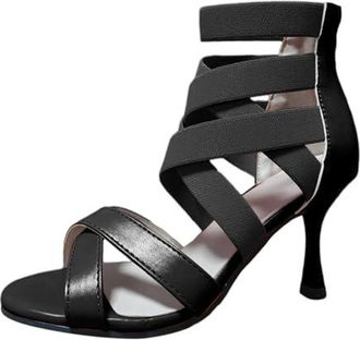 Generic Escarpins &agrave; talons fins fins et peu profonds pour femme - Coupe large - Coupe large - Pour entretiens formels - Plateforme - Pour f&ecirc;te, soir&eacute;e, Noir, 