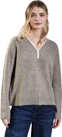 Street One Damen A303085 Pullover Mit V-Ausschnitt, Breezy Beige Mel., 36 EU