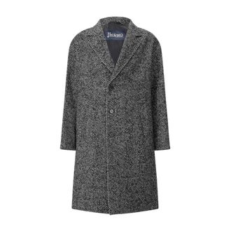 Herno Homme, Manteaux, Noir, Taille: XL Manteau en laine recycl&eacute;e &agrave; motif chevron
