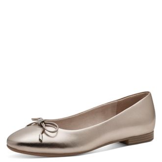 Tamaris Damen Klassische Ballerinas, Frauen Flats,Comfort Lining,TOUCHit-Fu&szlig;bett,Slip-ons,klassisch elegant,Ballerinen,Light Gold,41 EU