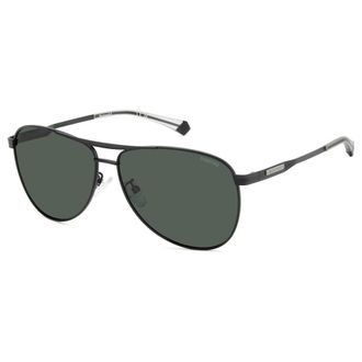 Polaroid Matt Schwarz/Gr&uuml;n Sonnenbrille - - Accessories - Herren - Schwarzk - 62 MM