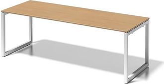Bisley Cito Schreibtisch, 740 mm h&ouml;henfixes O-Gestell, Metall, Bc396 Dekor Buche, Gestell Verkehrswei&szlig;, 80 x 220 x 85 cm