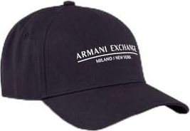 A|X Armani Exchange Casquette de Baseball Essential, Milano/New York, Logo Lettering, Bleu Marine, Taille Unique