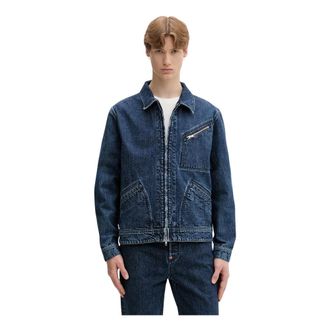 Kenzo Homme, Vestes, Bleu, Taille: S Veste utilitaire en denim japonais signature