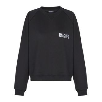 Balmain Femme, Sweatshirts et sweats &agrave; capuche, Noir, Taille: 42 FR SweaT-shirt Logo