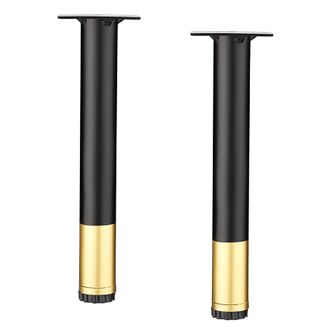 Generic Schwarze Sofabeine Aus Metall (10, 12, 13 cm) - Ersatz F&uuml;r M&ouml;bel Wie B&uuml;cherregale, Tische, Schr&auml;nke, Kommoden Mit Verstellbaren, Rutschfesten Fu&szlig;kappe