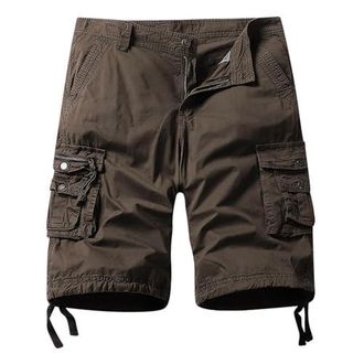 Generic Pantalon cargo pour homme, short de jogging athl&eacute;tique avec poches &agrave; fermeture &eacute;clair, 17,8 cm, l&eacute;ger et respirant, entra&icirc;nement de gym, caf&eacute;, 48
