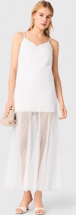 Maje Taftkleid Mit Spitze - Wei&szlig; - Maje