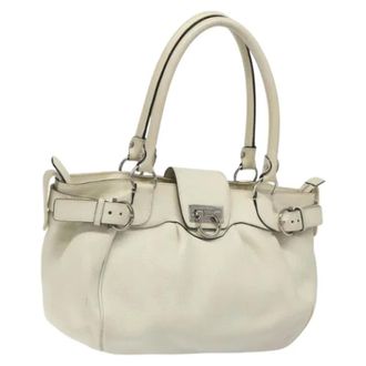 Ferragamo Pre-owned Cuir sacs-main - Femme - Pre-owned - Blanc - Taille: ONE Size