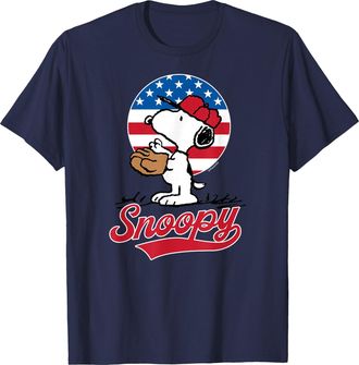 Peanuts Snoopy Americana Baseball T-Shirt