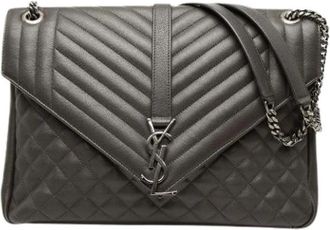 Saint Laurent Sac College Pre-owned - Femme - Pre-owned - Gris - Taille: ONE Size