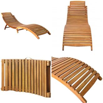 vidaXL Vidaxl - Sonnenliege Massivholz Akazie Braun - Sonnenliege - Gartenliege - Holzm&ouml;bel - Akazienholz - Outdoor M&ouml;bel - Home & Living