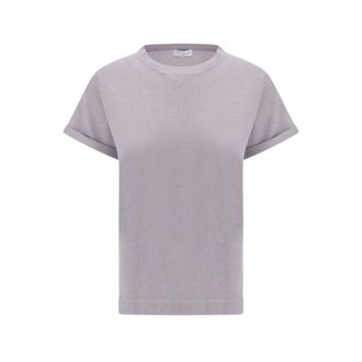 Brunello Cucinelli Femme, Tops, Violet, Taille: 46 FR T-shirt paillet&eacute; en m&eacute;lange de cachemire