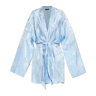 Balenciaga Seidenkleid mit G&uuml;rtel - - Dresses - Damen - Blau - 2XS